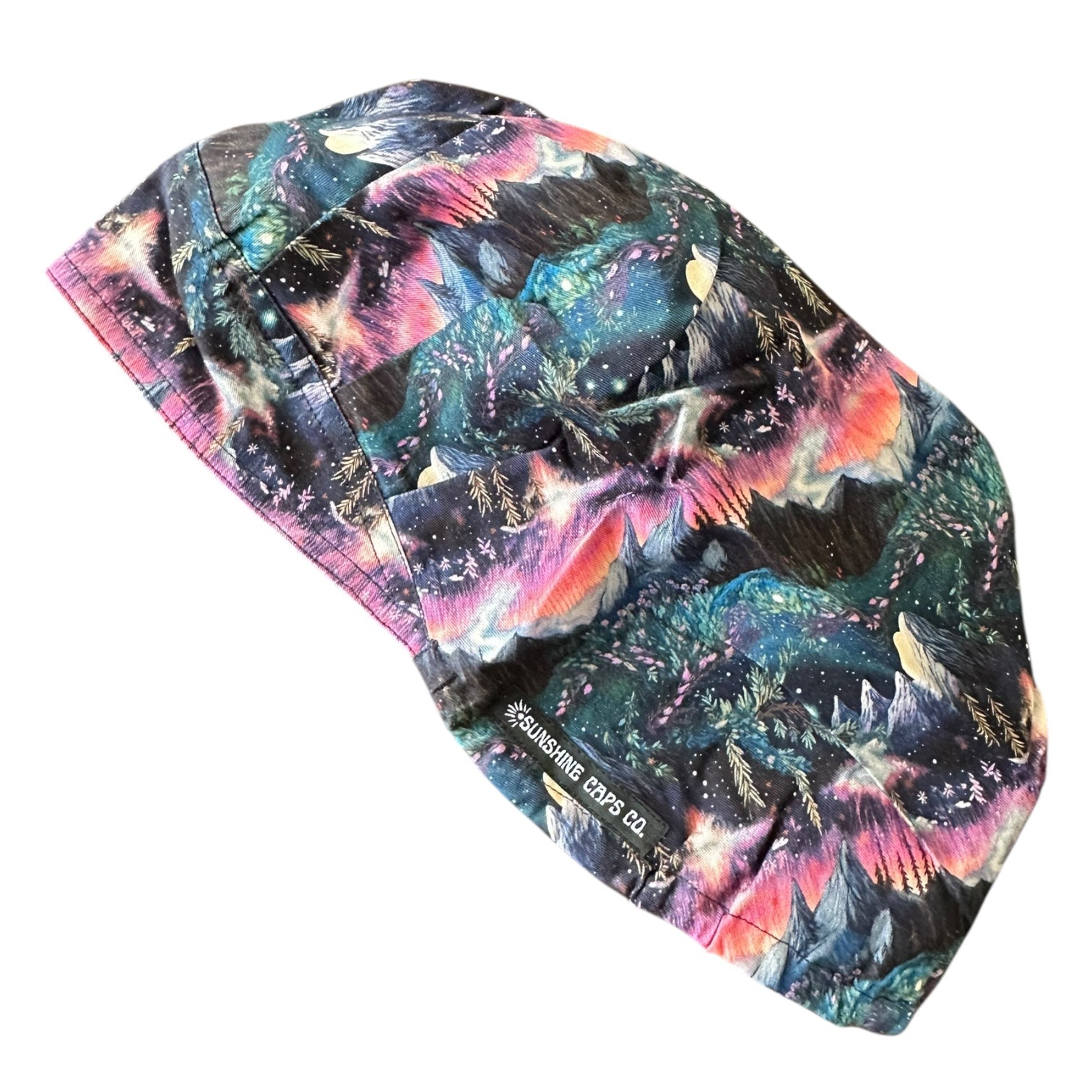 Mountain Whimsy Bouffant Scrub Cap for Long Hair