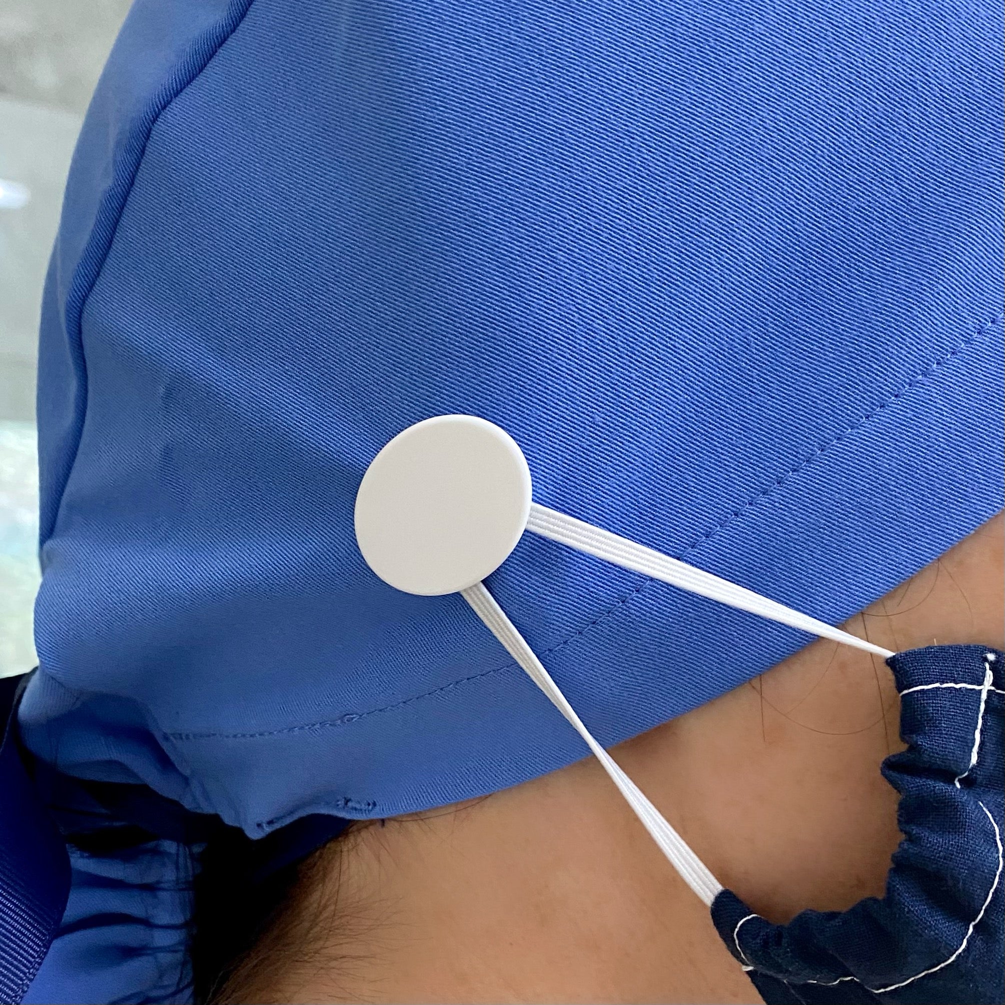 Snap Buttons for Ear Relief on Scrub Caps