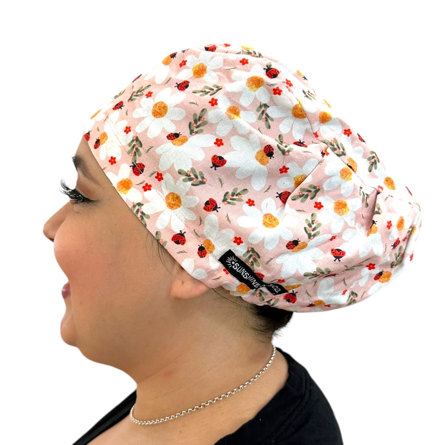 Ladybug & Daisy Euro Scrub Cap | Surgical Hats for Women