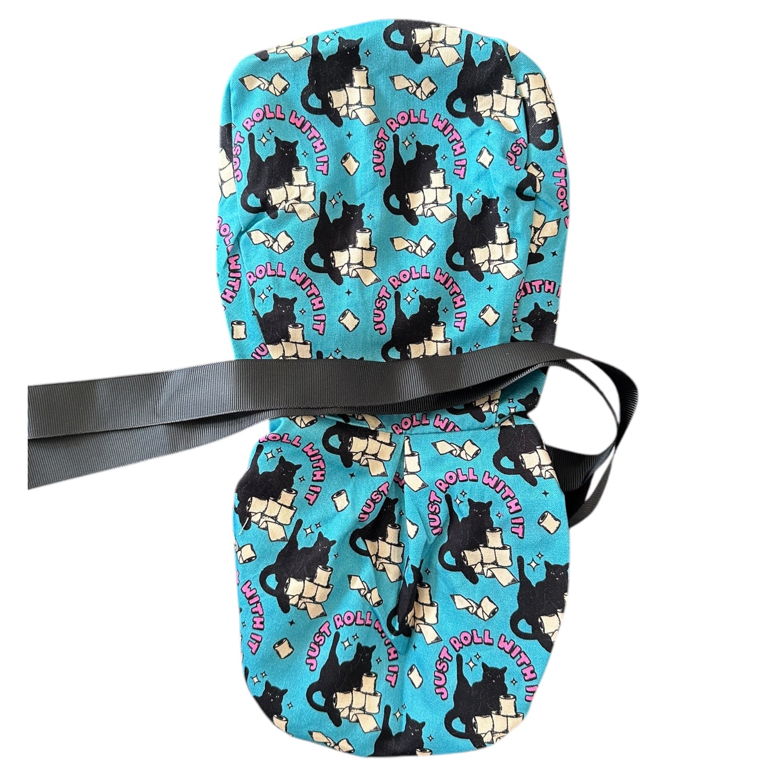 "Just Roll With It" Funny Cat Ponytail Scrub Caps