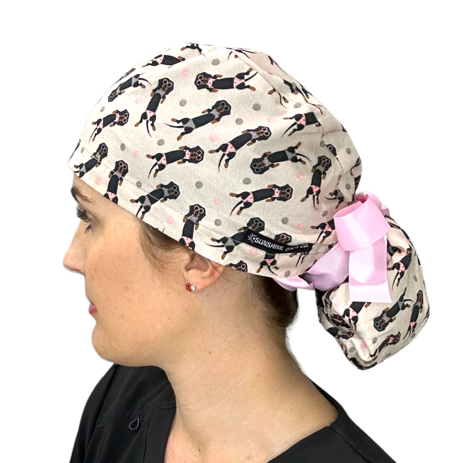 Ponytail Scrub Caps For Long Hair- Sunshine Caps Co.