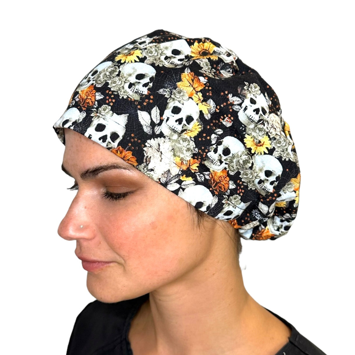 Autumn Skull Scrub Cap | Halloween Scrub Caps