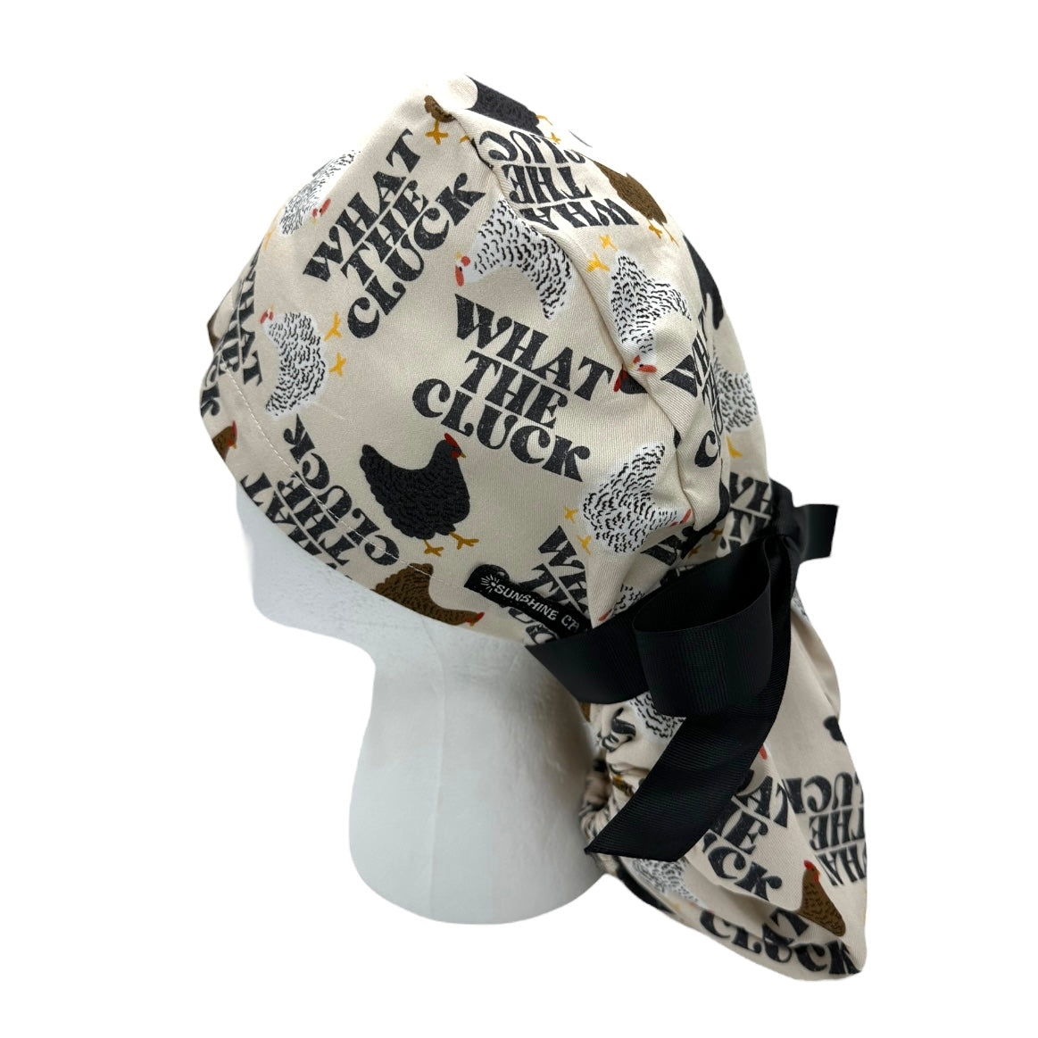 "What the Cluck" | Funny Ponytail Scrub Caps – Sunshine Caps Co.